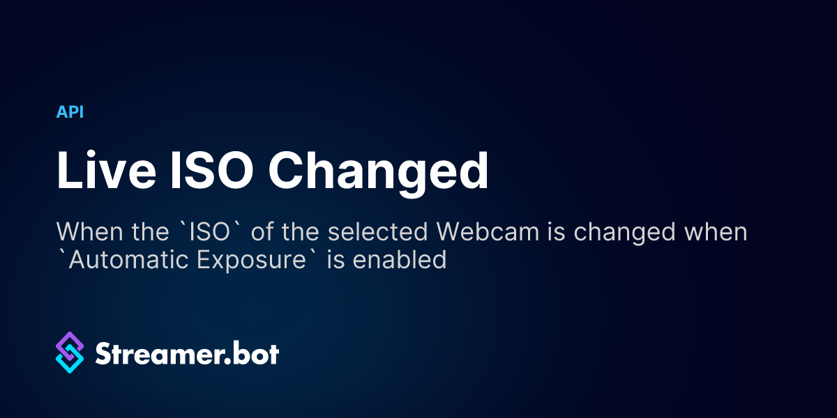 Live ISO Changed | Streamer.bot Docs Live ISO Changed | Streamer.bot Docs
