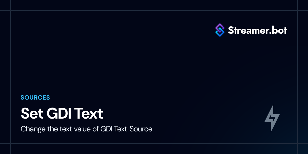 Set GDI Text | Streamer.bot Docs