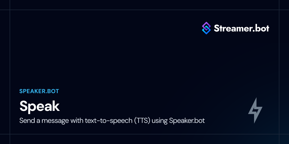 Speak | Streamer.bot Docs