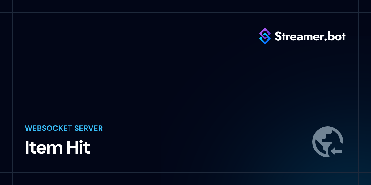 Item Hit | Streamer.bot Docs
