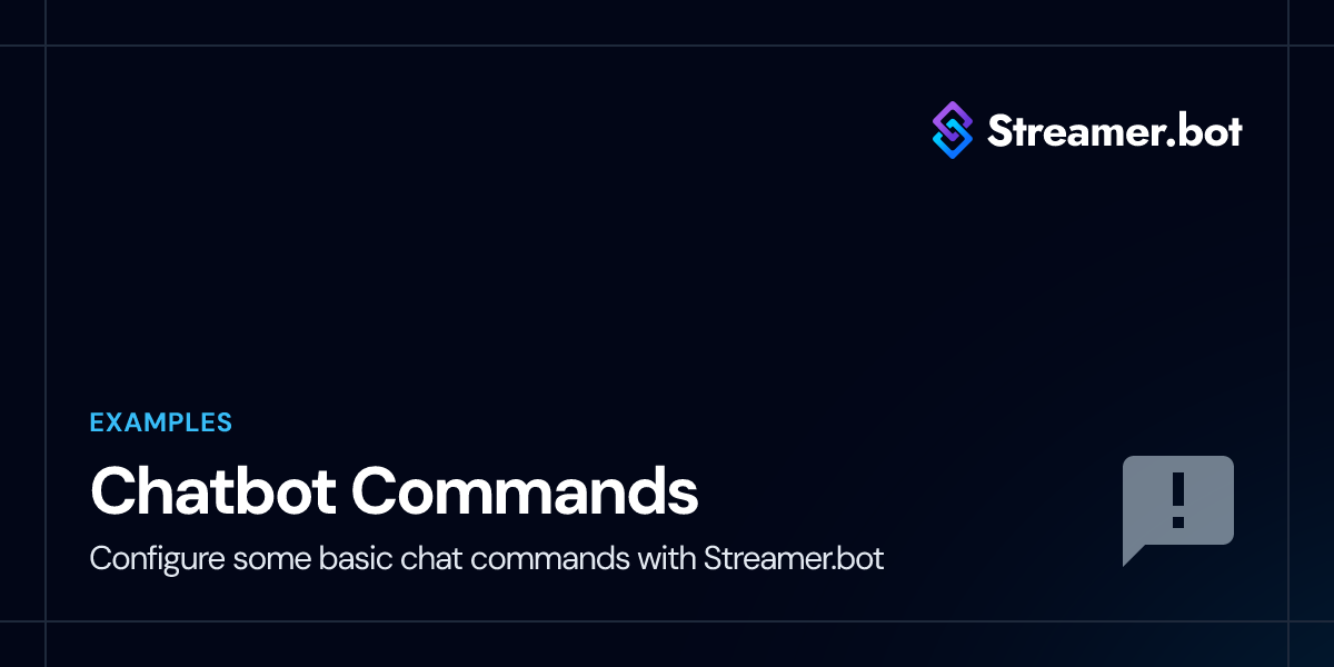 Chatbot Commands | Streamer.bot Docs