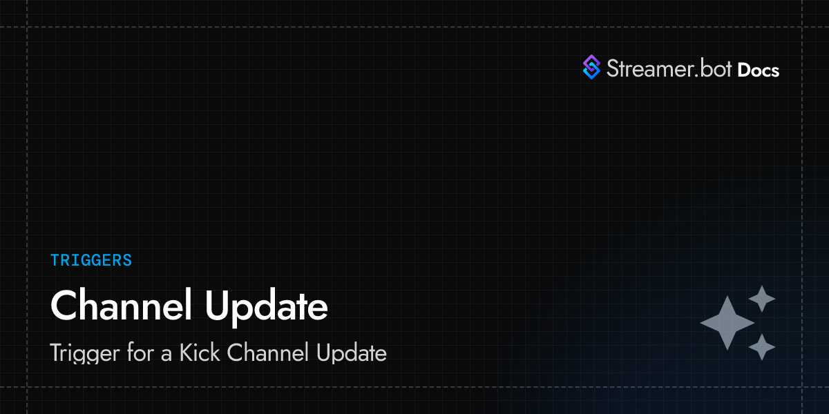 Channel Update | Streamer.bot Docs