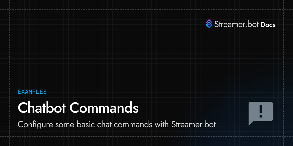 Chatbot Commands | Streamer.bot Docs