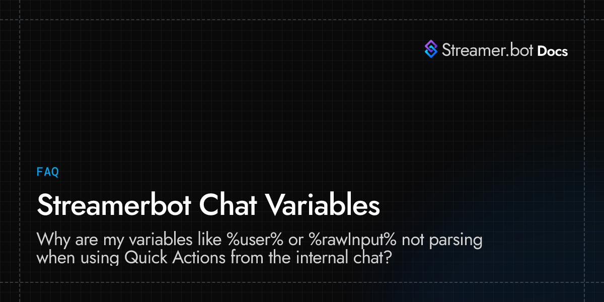 Streamerbot Chat Variables | Streamer.bot Docs