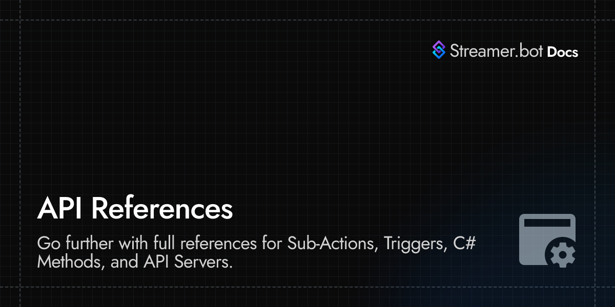 API References | Streamer.bot Docs